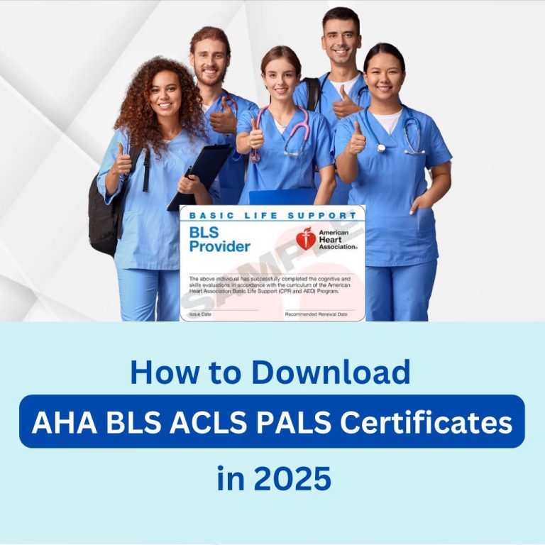 How to download AHA BLS ACLS PALS certificates 2025